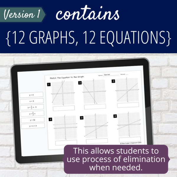 Linear Equations and Graphs Matching Activity – Miss Kuiper's Classroom