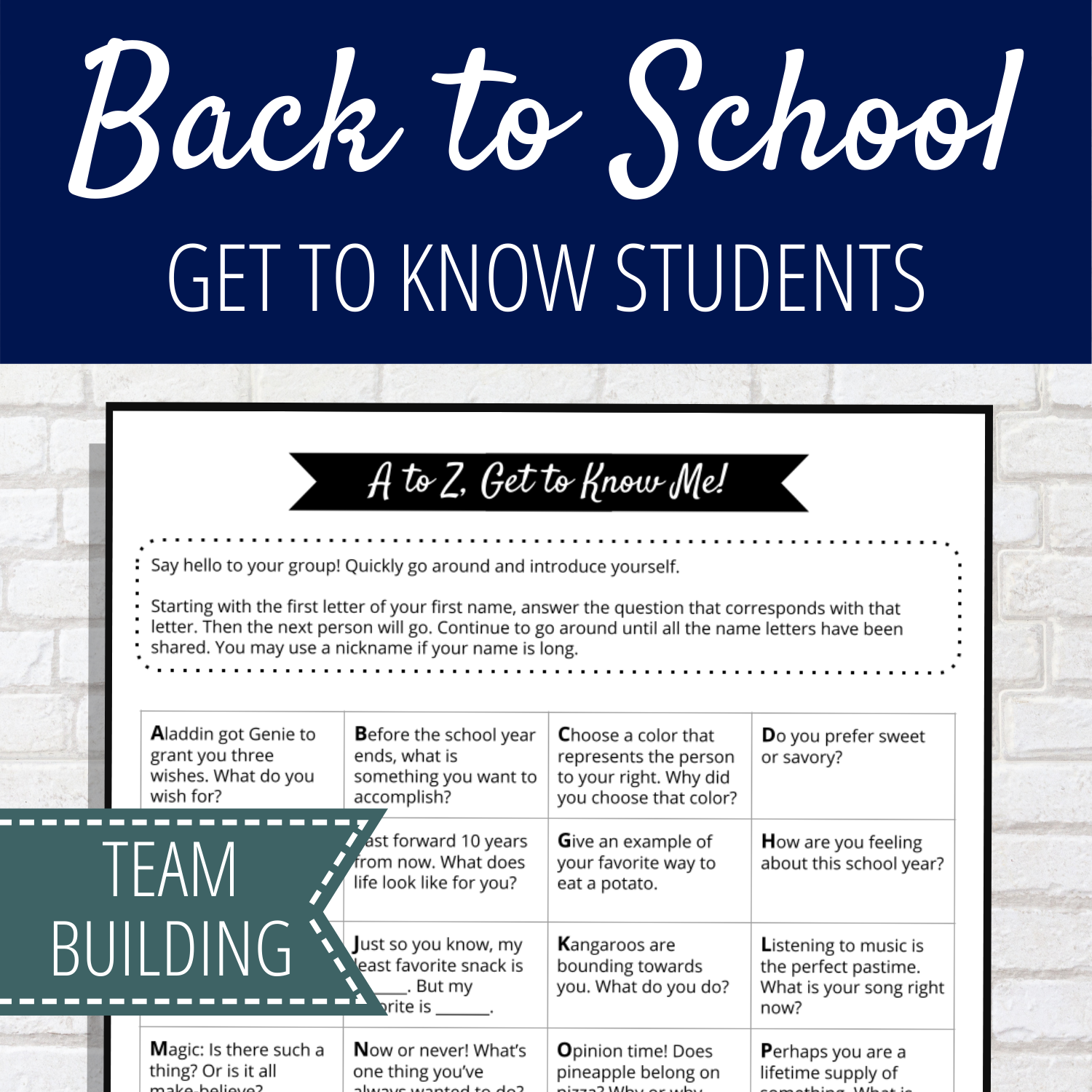 Team Building for Middle School – Miss Kuiper's Classroom