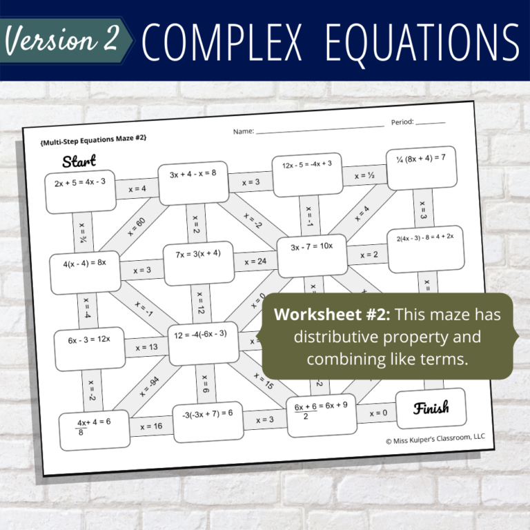 Solving Equations-Multi Step - Miss Kuiper's Classroom