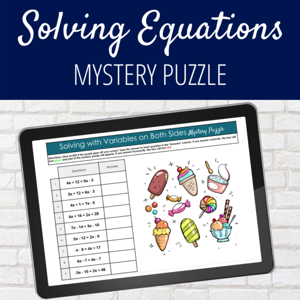 Solving Equations with Variables on Both Sides – Miss Kuiper's Classroom
